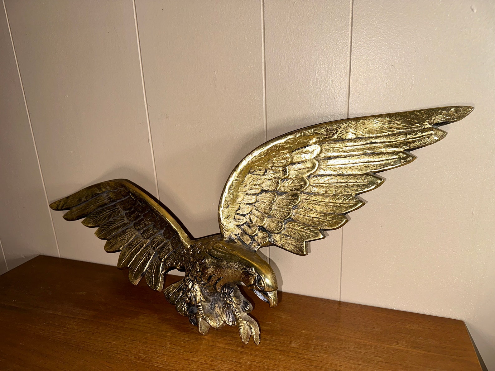 Vintage Brass Eagle Wall Art - Etsy