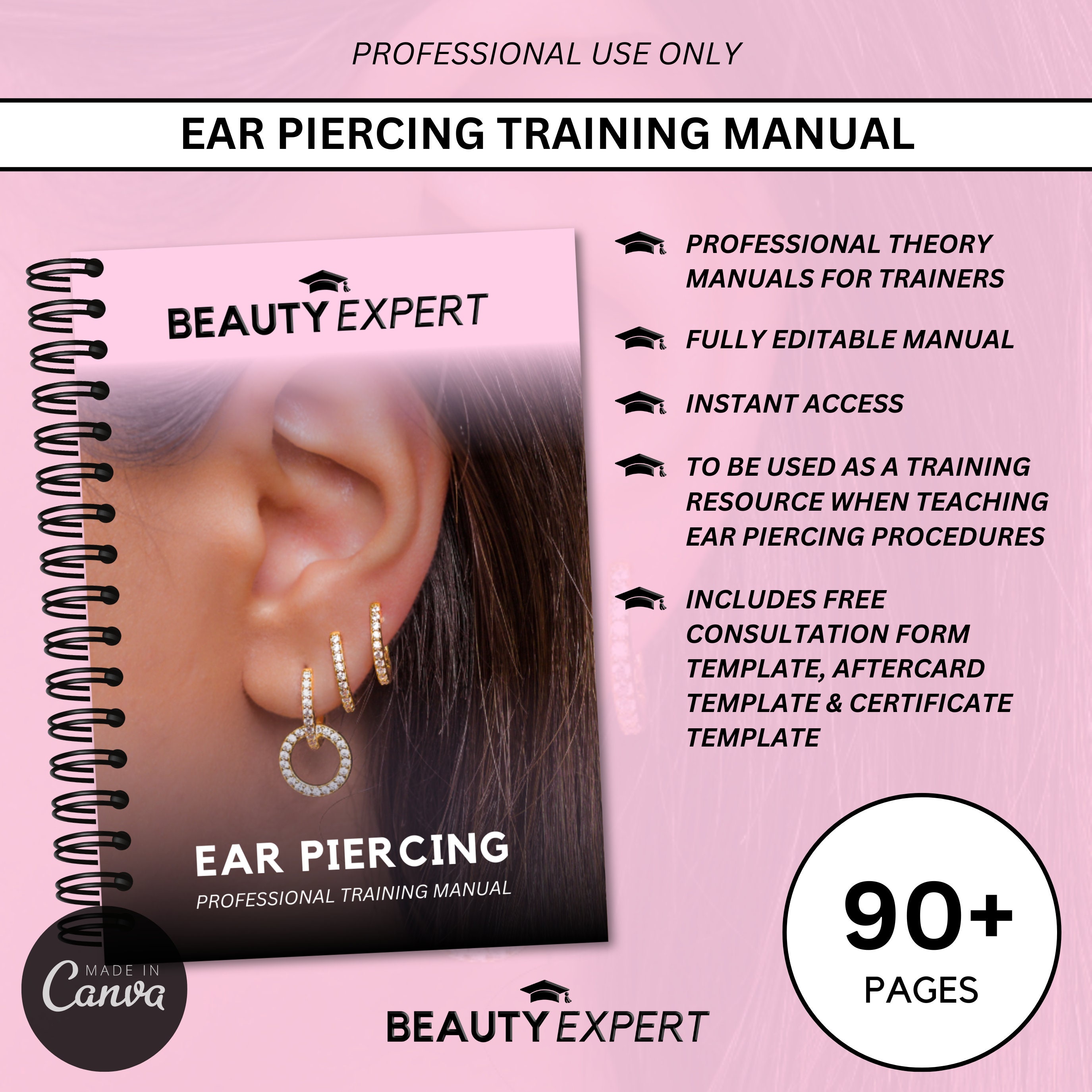 Ear Piercing Editable Training Manual Instant Download PLUS Free ...