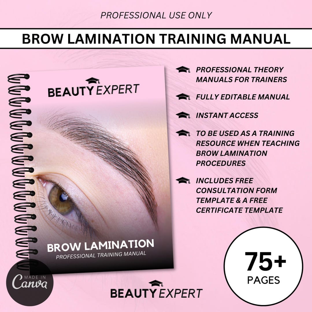 Brow Lamination Editable Training Manual - Instant Download PLUS Free ...