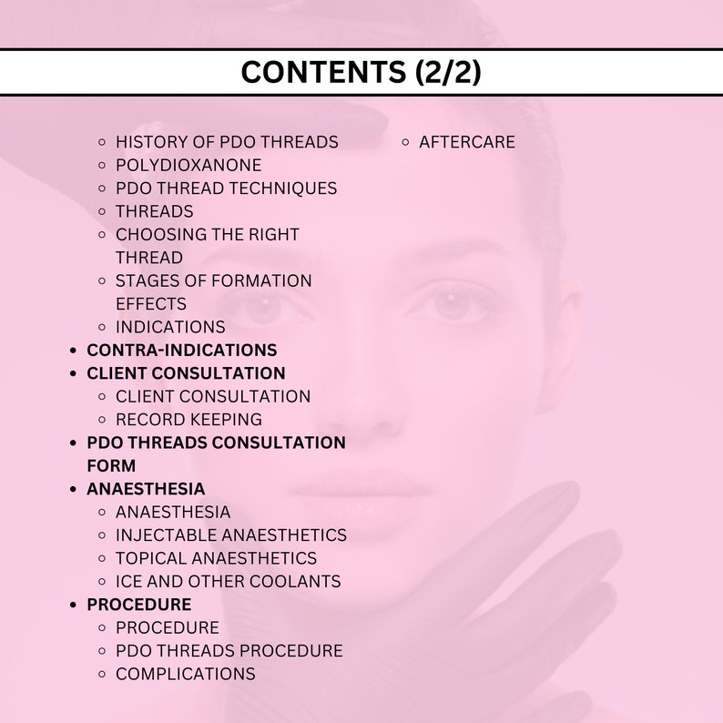 PDO Thread Lift Editable Canva Training Manual - Instant Download PLUS ...