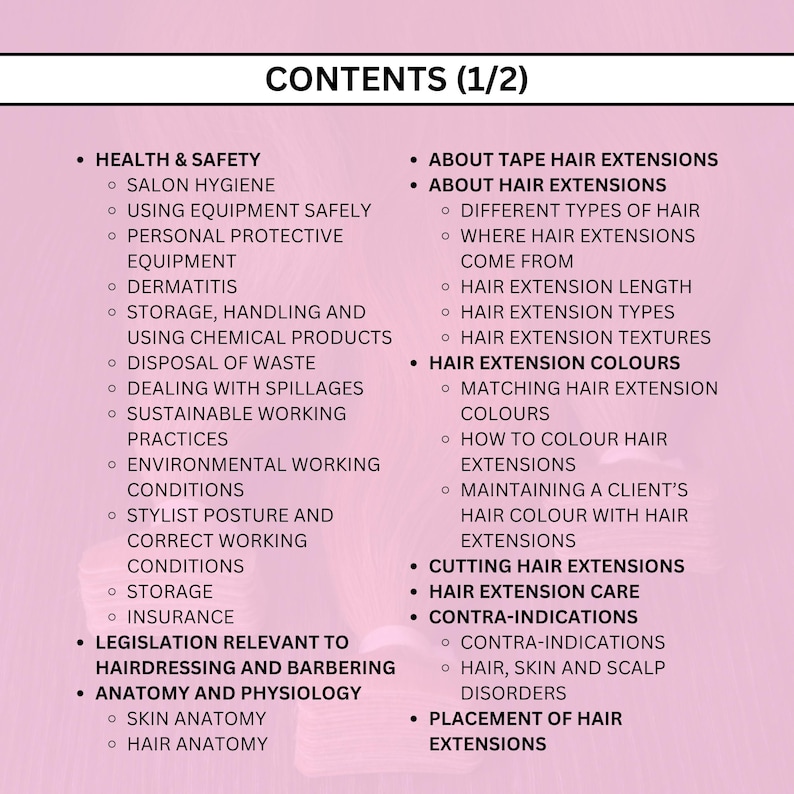 Tape Hair Extensions Editable Training Manual - Instant Download PLUS ...