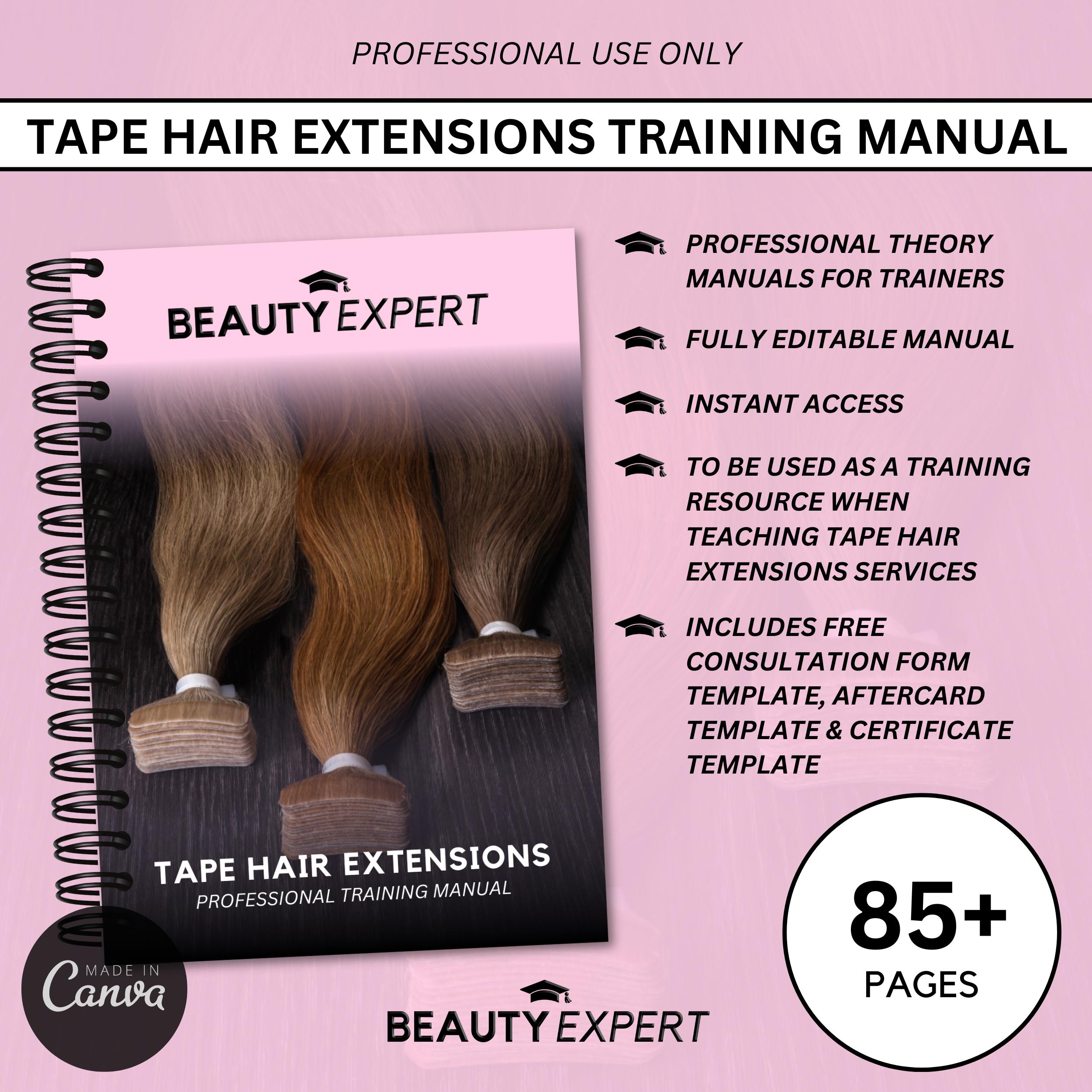 Tape Hair Extensions Editable Training Manual - Instant Download PLUS ...