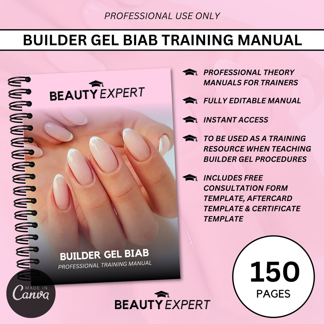 BIAB Builder Gel Editable Canva Training Manual - Instant Download PLUS ...