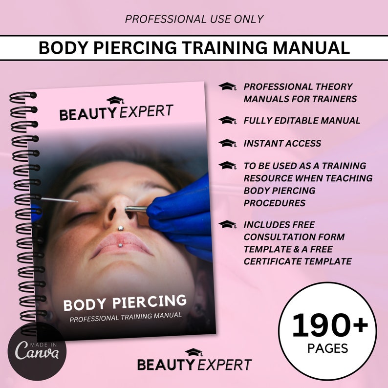 Body Piercing Editable Training Manual - Instant Download PLUS Free ...