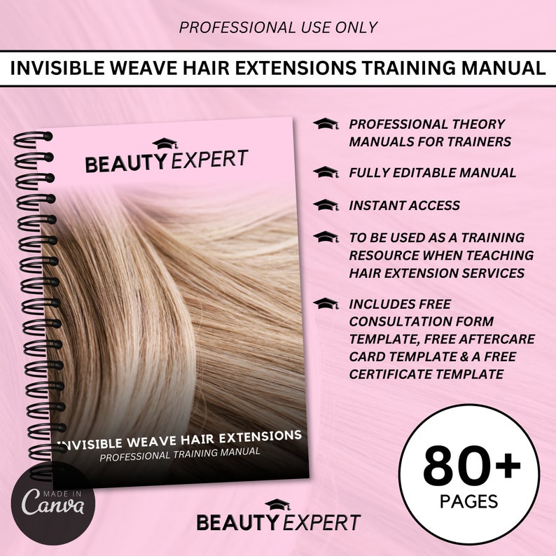 Invisible Weave Hair Extensions Editable Training Manual - Instant ...