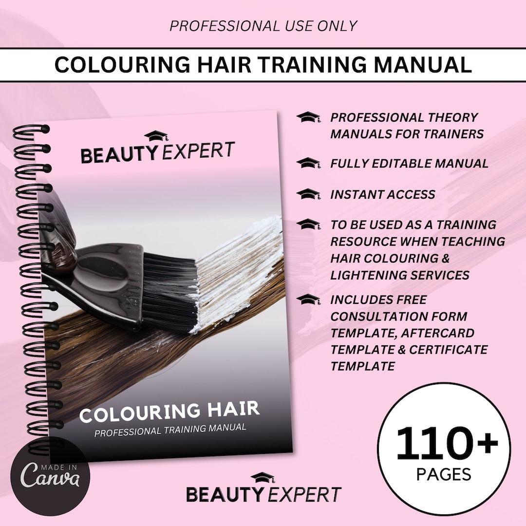 Colouring and Lightening Hair Editable Training Manual - Instant ...