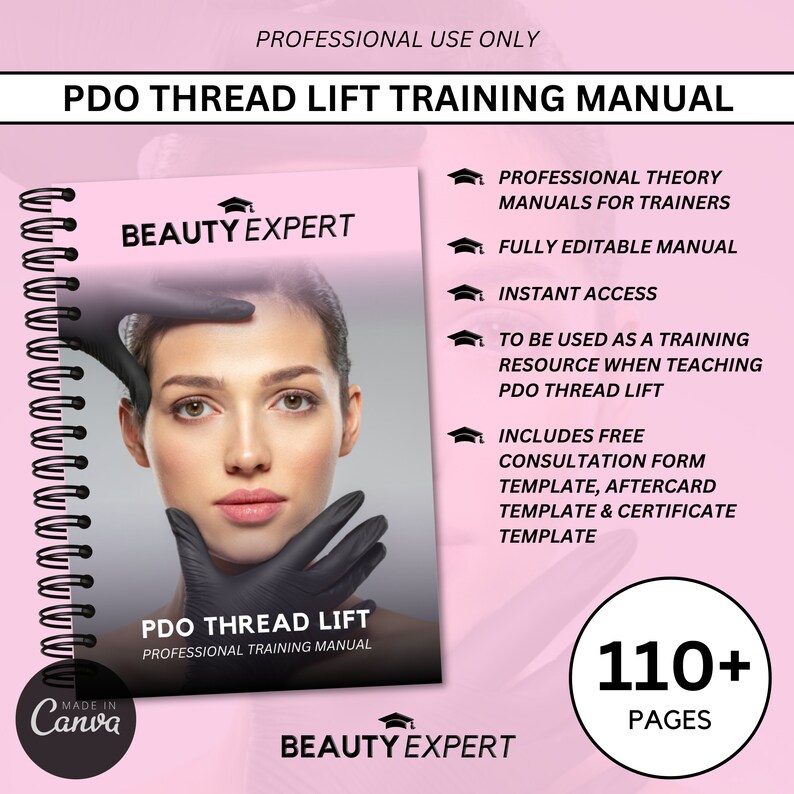 PDO Thread Lift Editable Canva Training Manual - Instant Download PLUS Free Consultation Form ...
