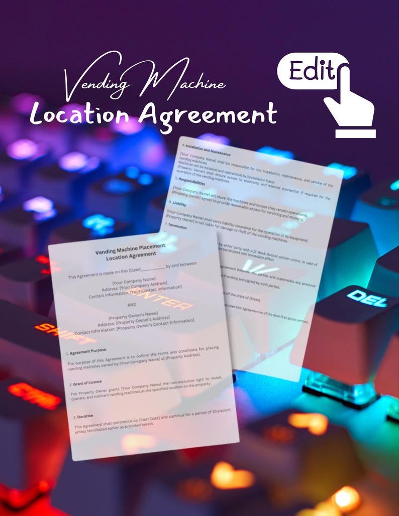 Vending Machine Contract Agreement, Location Contract, Vending Machine ...