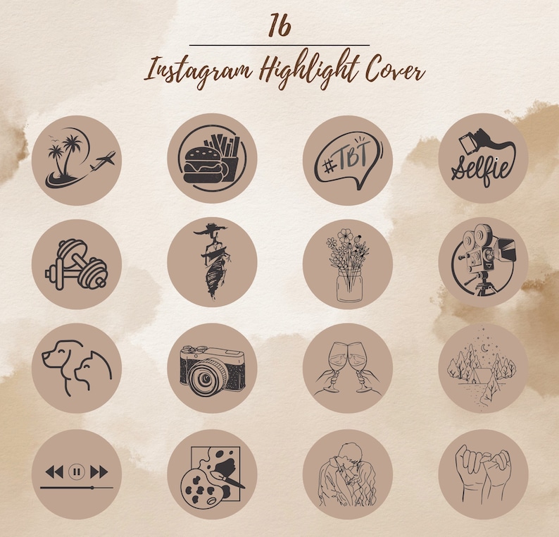 16 Aesthetic Instagram Highlight Covers - Etsy