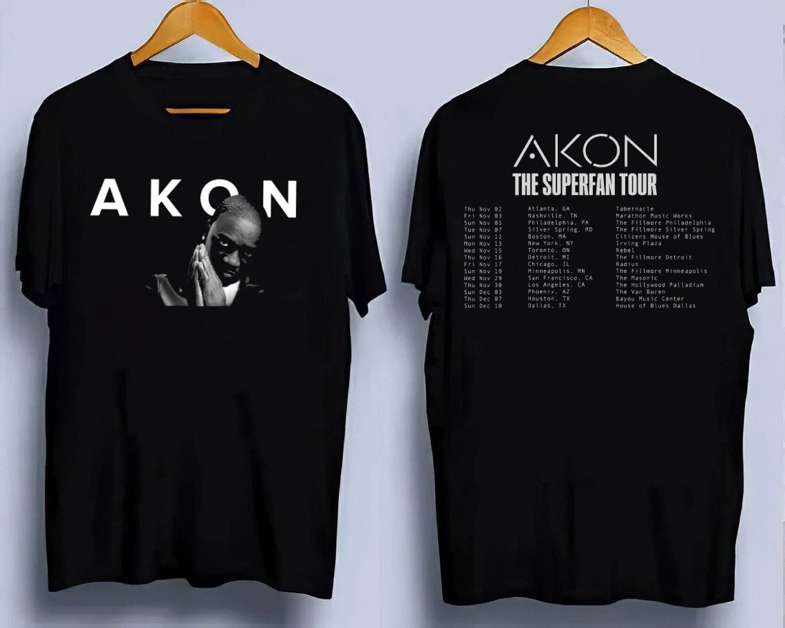 Akon The Superfan Tour 2023 2 Sides Shirt, Akon 2023 Concert Shirt, The ...