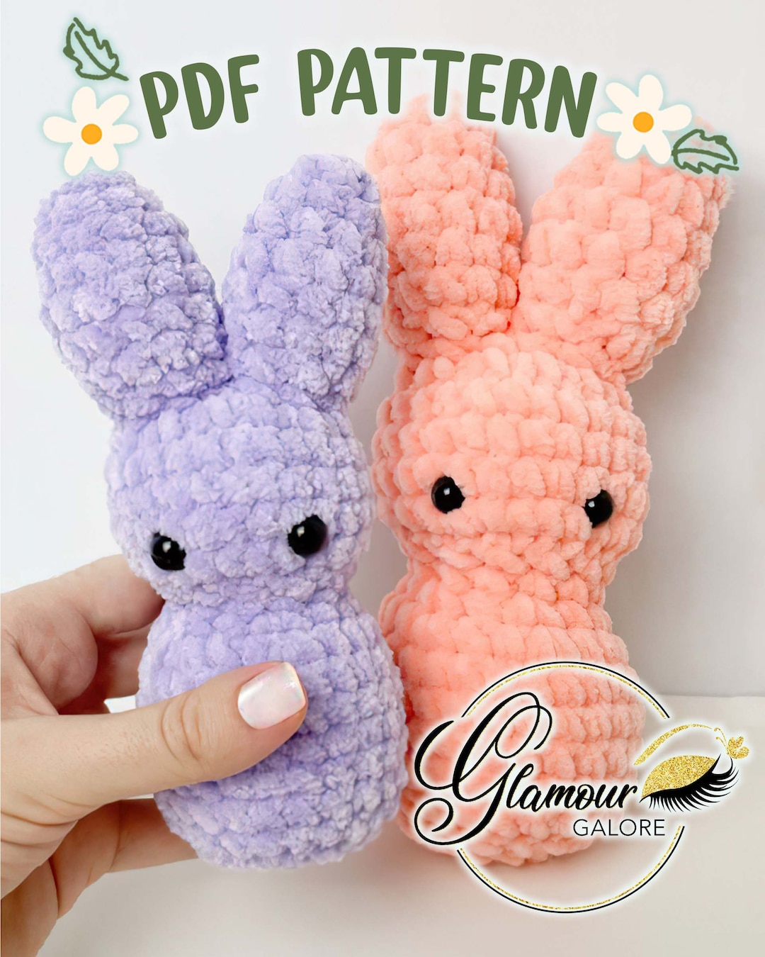 Crochet PATTERN, No Sew Peep Bunny, Crochet Pattern, Easter Pattern ...