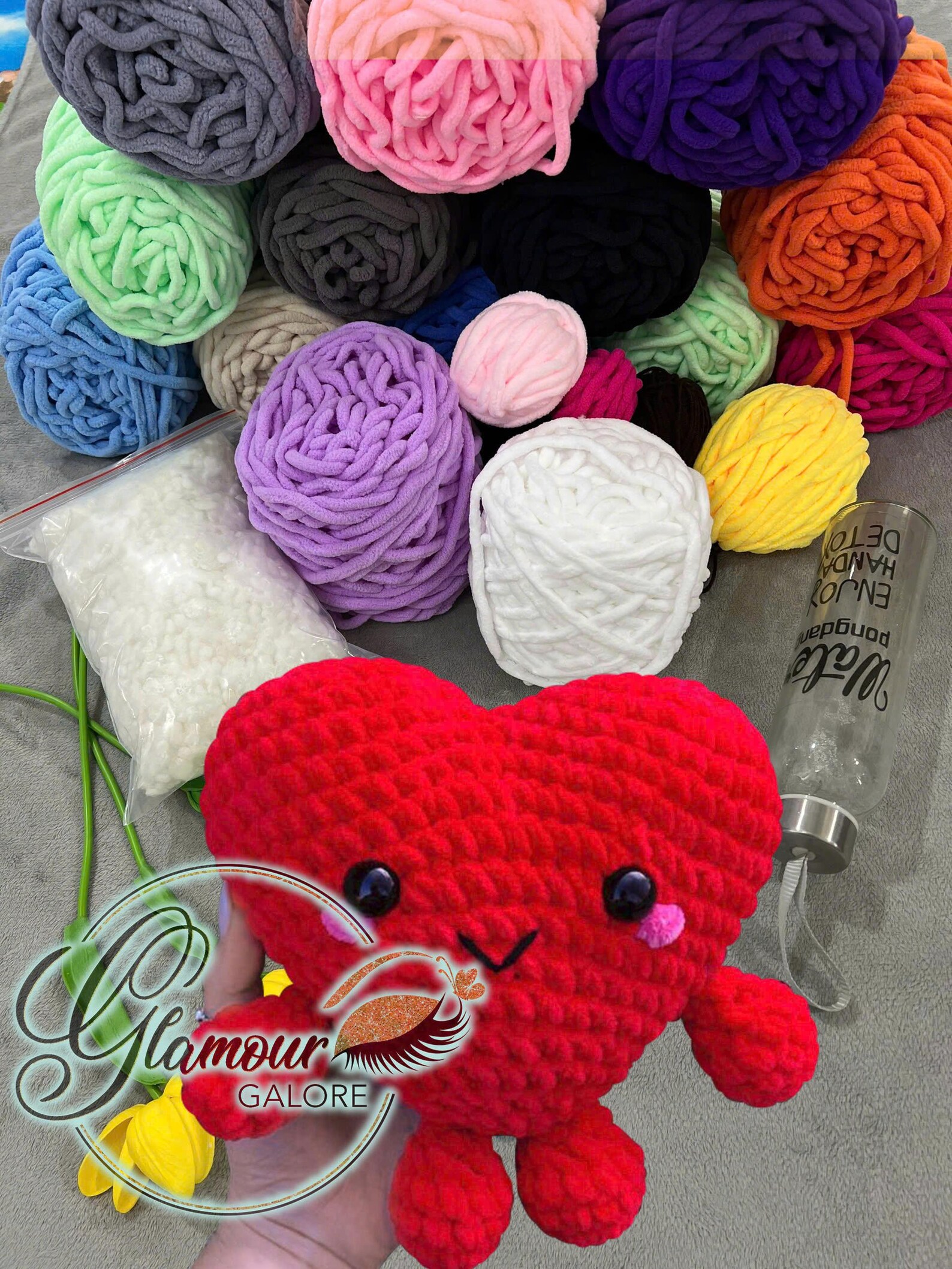 CROCHET KIT Plush Heart, Easy Level Crochet Kit, Gift Ideas, Valentines ...