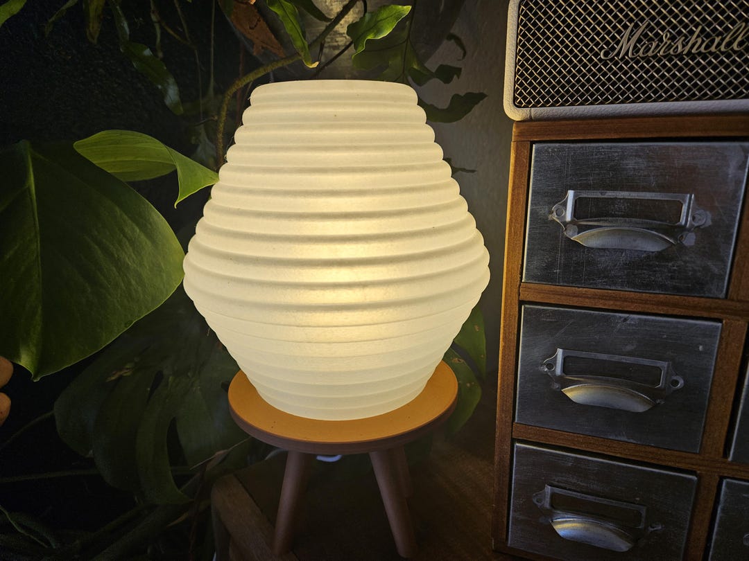 Bee Hive - 3D Printed Lamp W/ Stand - Cozy Desk Decor - Etsy