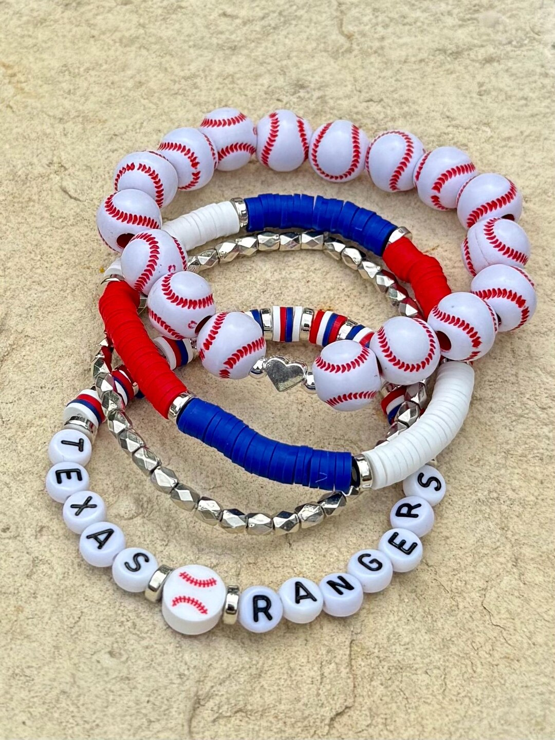 Texas Rangers Bracelet Set - Etsy
