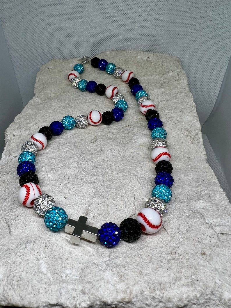 Baseball Rhinestone Necklace - Etsy