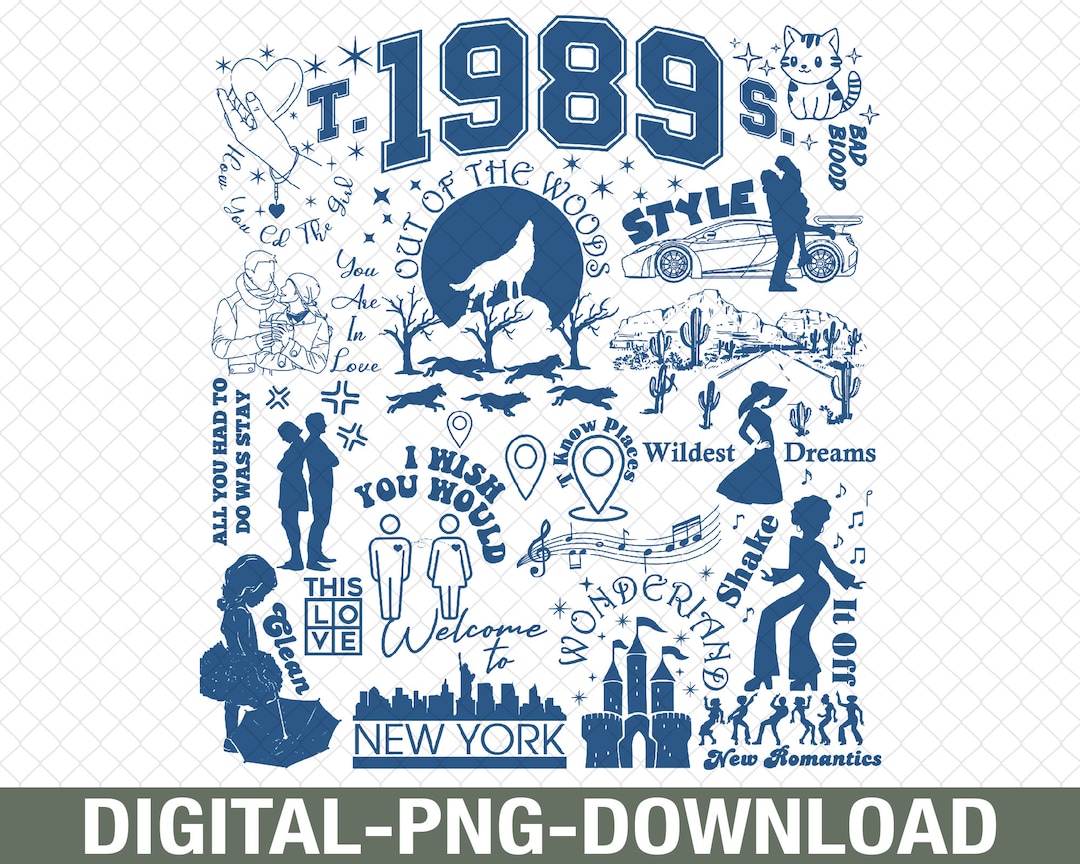 1989 Taylor's Version PNG Design PNG DIY Download File - Etsy