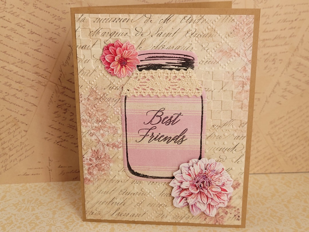 Best Friend Card, Handmade Greeting Card, Best Friends, Best Friends ...