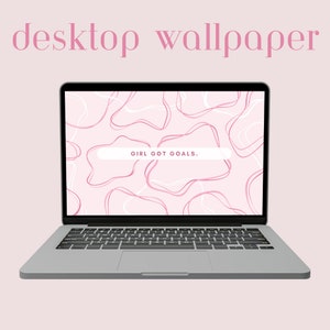 Neutral Pink Asethetic Desktop Wallpaper Pink Floral - Etsy