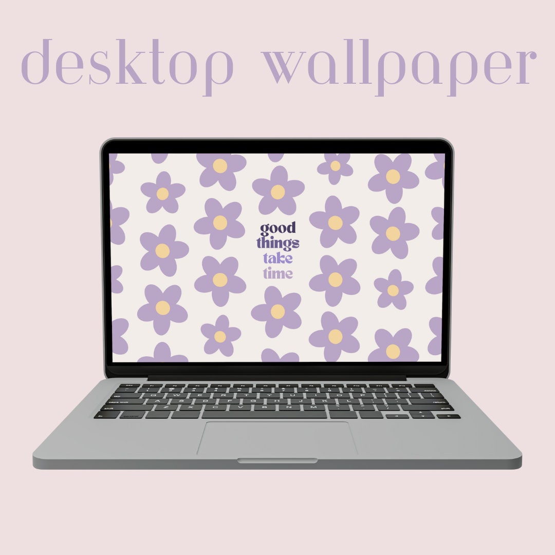 Neutral Pink Asethetic Desktop Wallpaper Pink Floral - Etsy