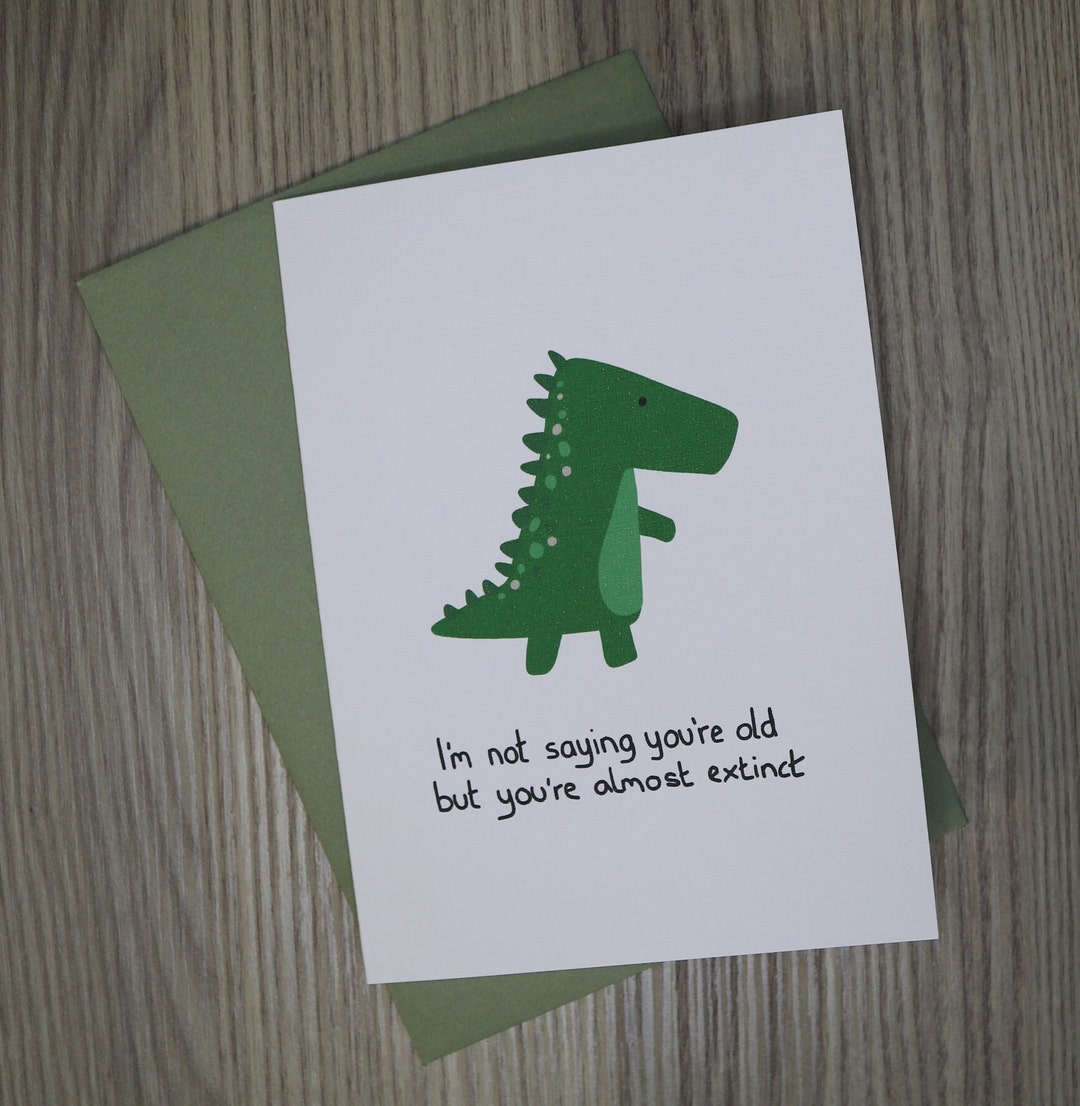 Dinosaur Birthday Card Funny Cards Card for Him - Etsy
