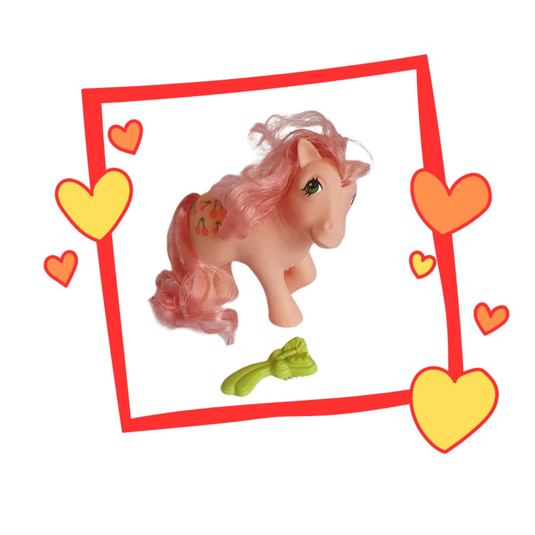 Vintage G1 My Little Pony Cherries Jubilee W/ Green Butterfly Brush ...