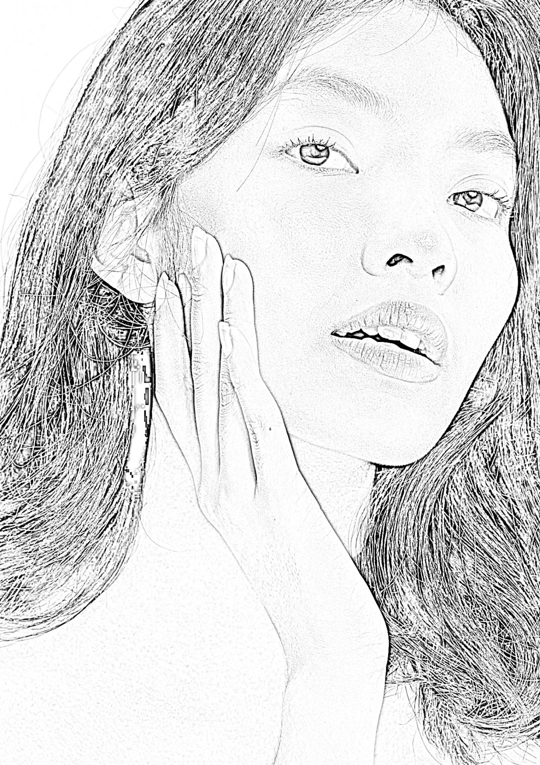 Beautiful Lady Sketch Coloring Page Beautiful Women Coloring - Etsy UK