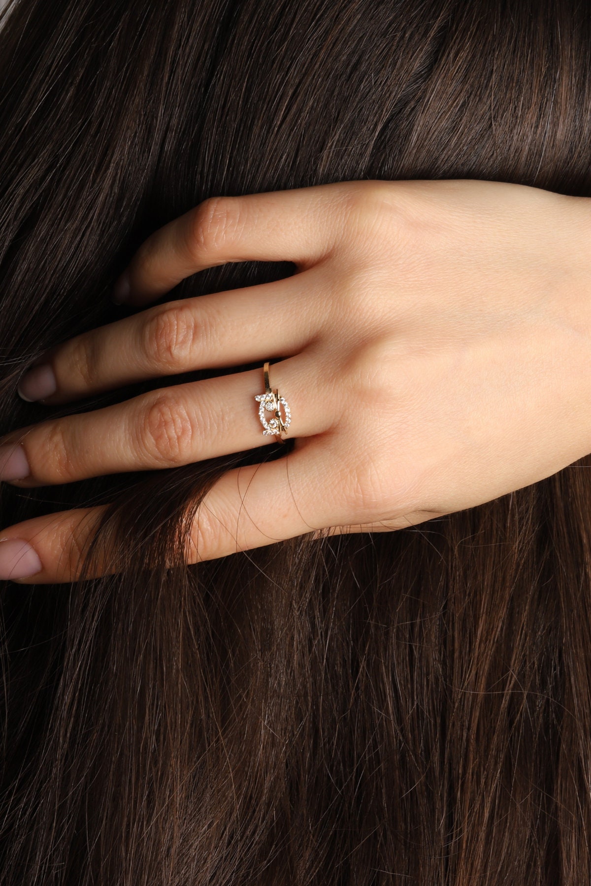 Charming 14K Gold Cat Ring With Diamond Accents, Unique Feline-inspired ...