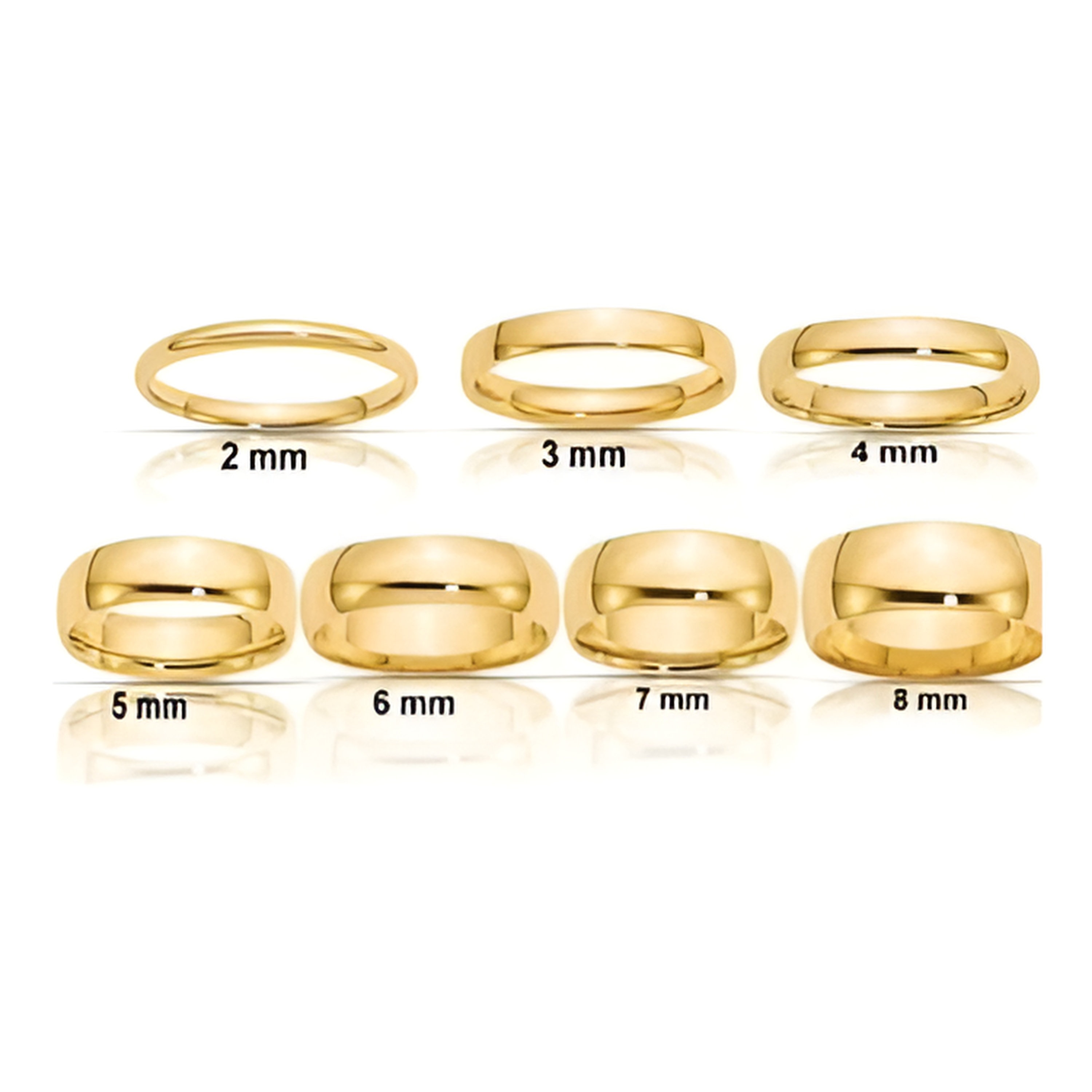 14k Gold Yellow Gold 5mm Flat Wedding Band - Polished - Comfort Fit ...