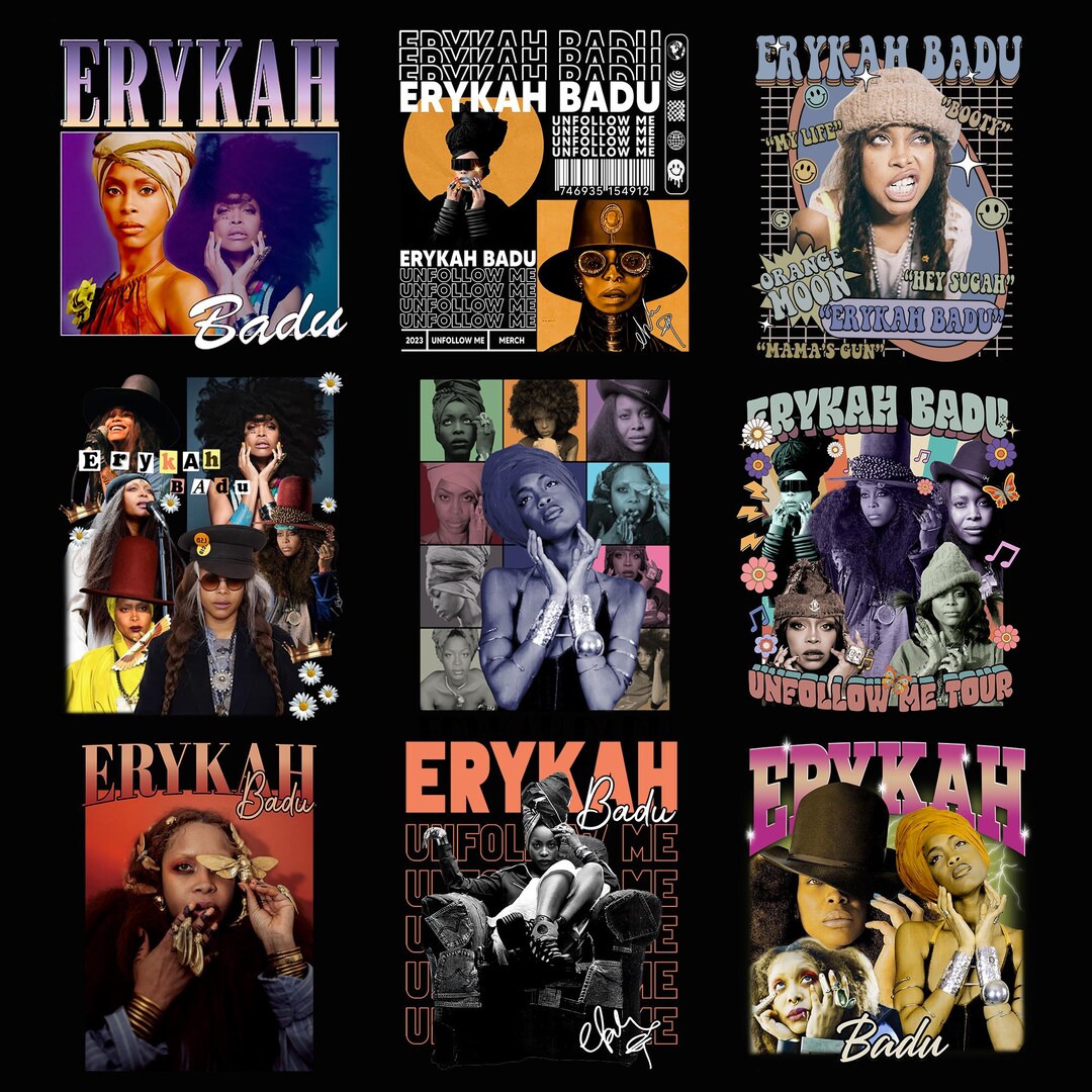Bundle Erykah Badu Png, Erykah Badu T-shirt Design. Png Digital ...