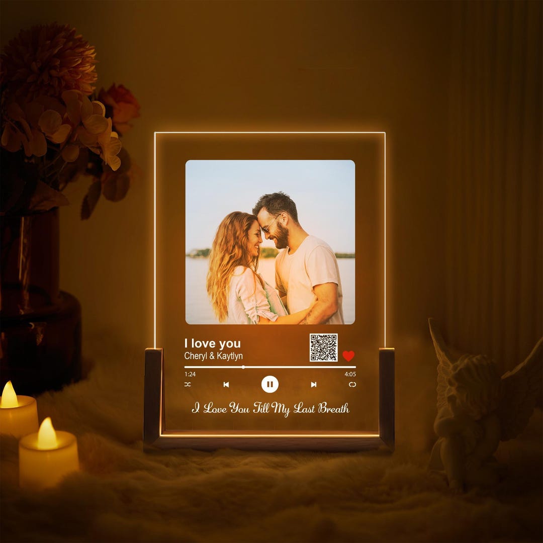 Personalized Photo & Music Player on Night Light, Custom Song Acryic ...