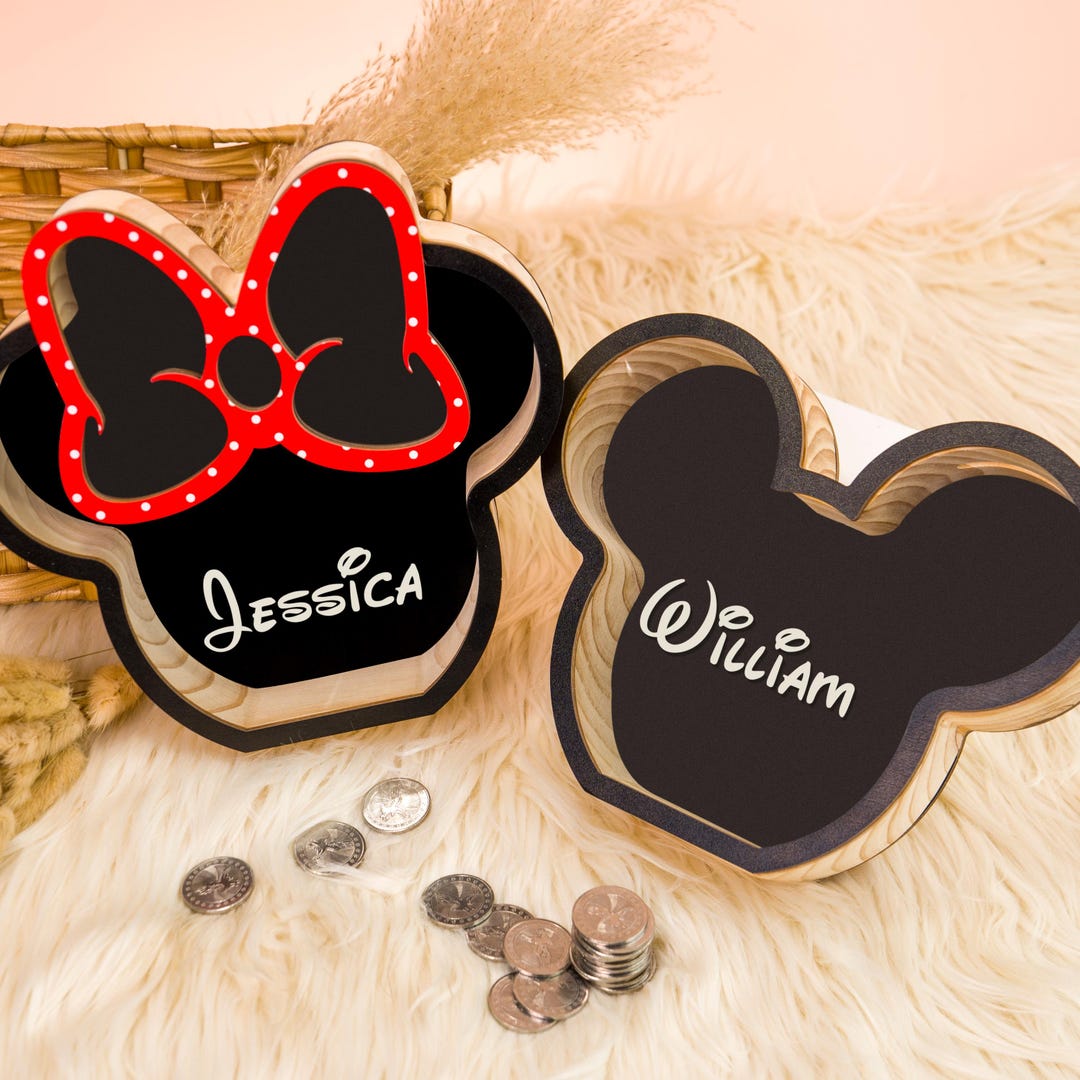 Personalized Mickey Mouse Piggy Bank, Custom Mickey Mouse Money Box for ...