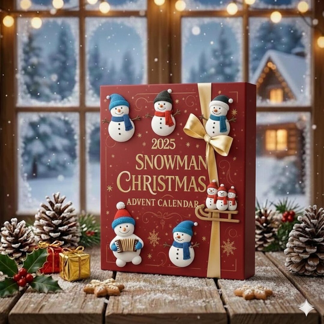 Snowman Christmas Advent Calendar 2025, Cute Snowman Countdown Box ...