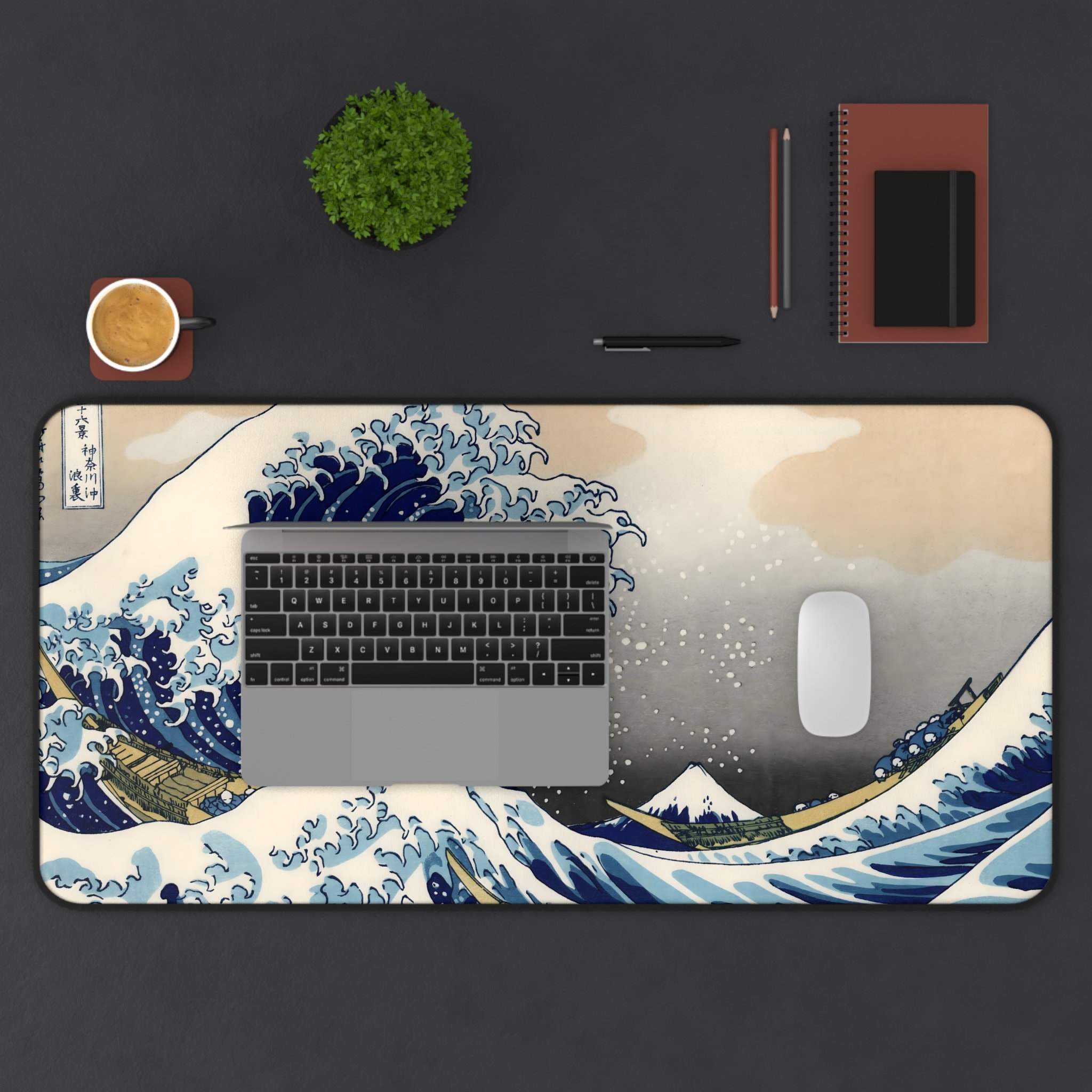 The Great Wave off Kanagawa Desk Mat the Great Wave off - Etsy