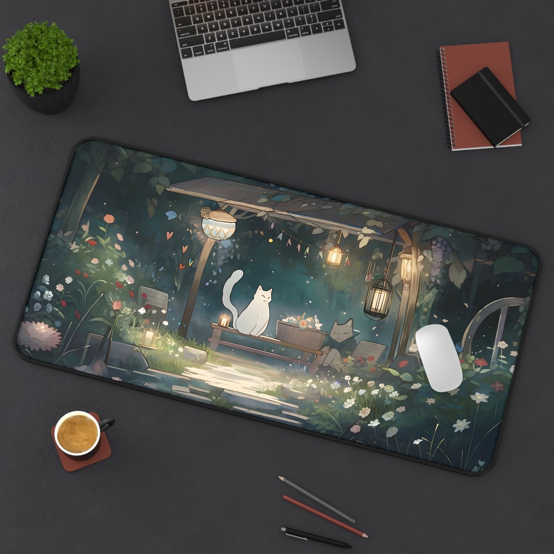 Cute Cat Mouse Pad | Desk Mat Anime |anime Cat Themed Gaming Mouse Pad ...