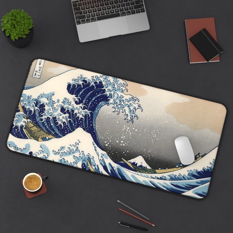 The Great Wave off Kanagawa Desk Mat the Great Wave off - Etsy