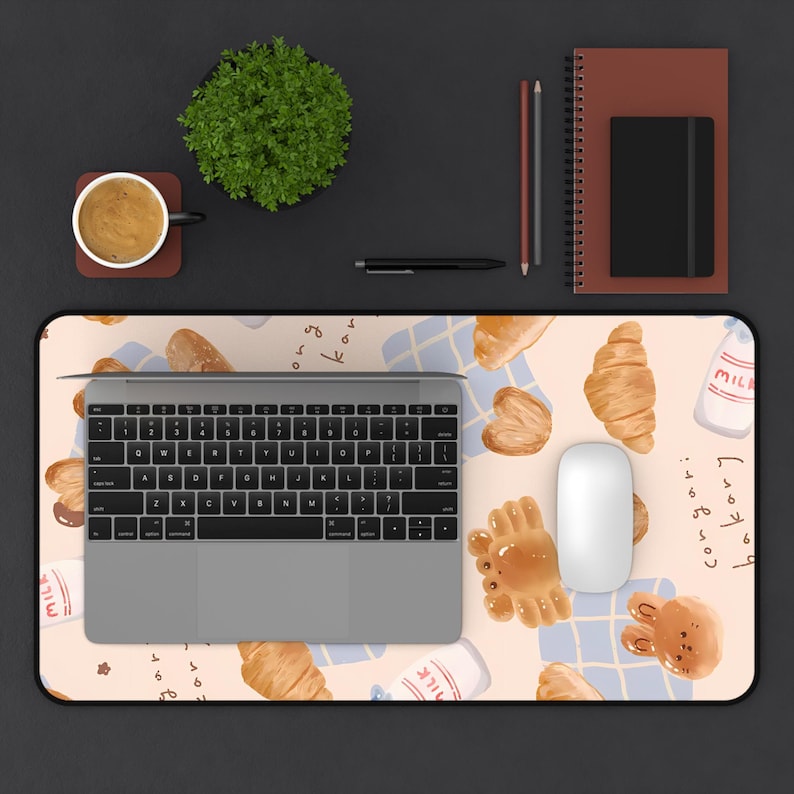 French Bread Baking Deskmat | Cute Kawaii Gaming Mousepad | Aesthetic ...