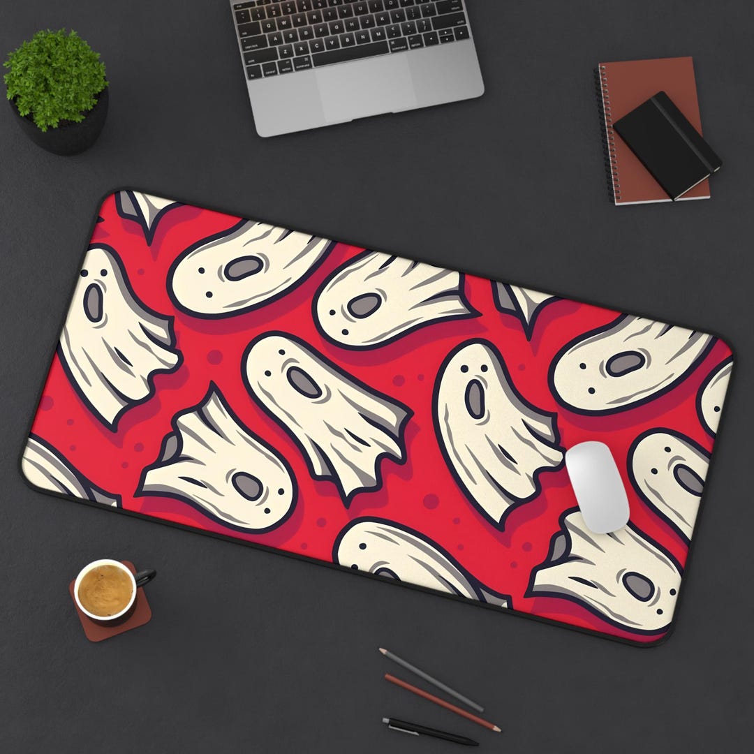 Cute Ghost Mousepad | Fun Desk Mat | Aesthetic Mousepad for Work or ...