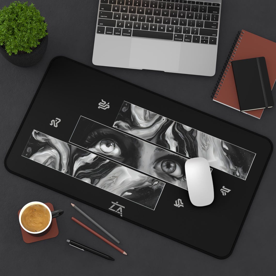 Y2K Eyes Collage Sad Lonely Lofi Mousepad | Retro Aesthetic Desk Mat ...