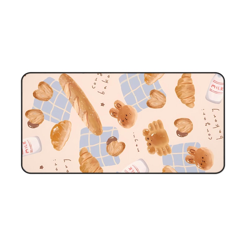 French Bread Baking Deskmat | Cute Kawaii Gaming Mousepad | Aesthetic ...
