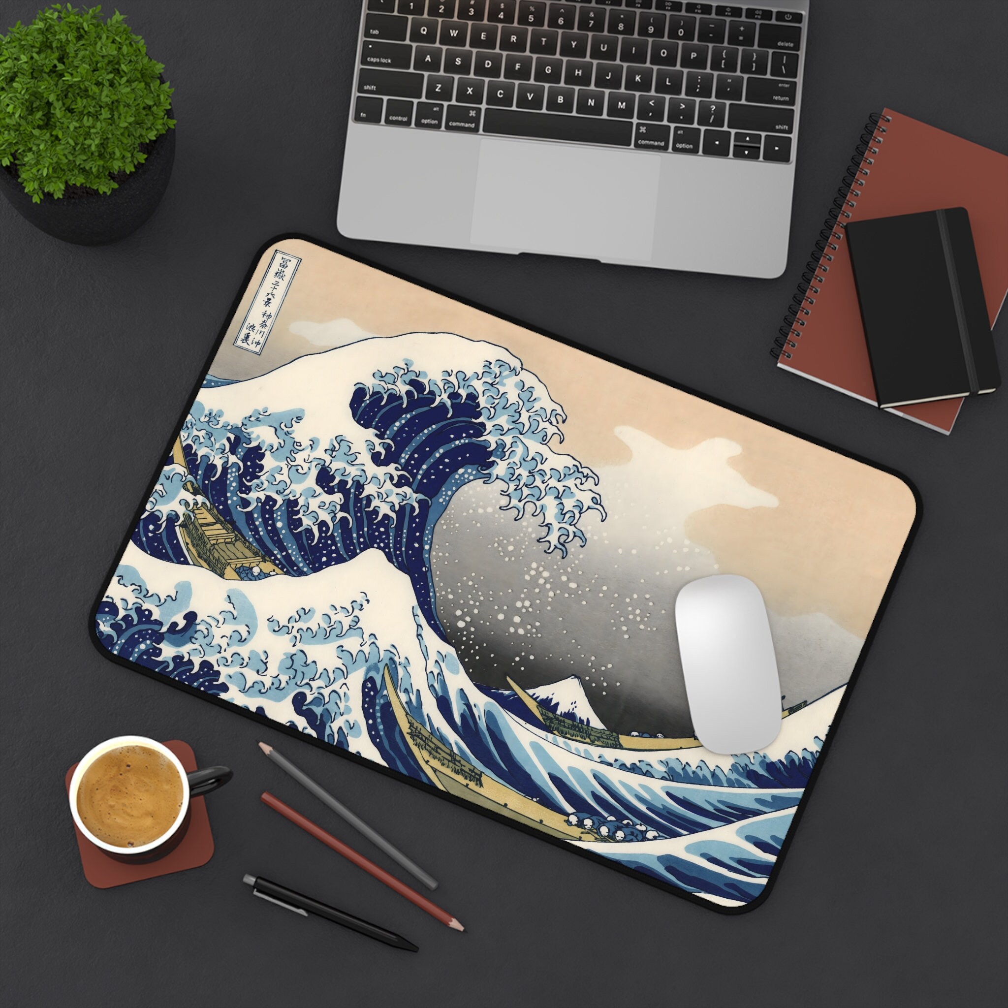 The Great Wave off Kanagawa Desk Mat the Great Wave off - Etsy