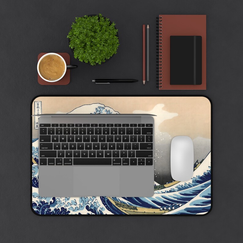 The Great Wave off Kanagawa Desk Mat the Great Wave off - Etsy