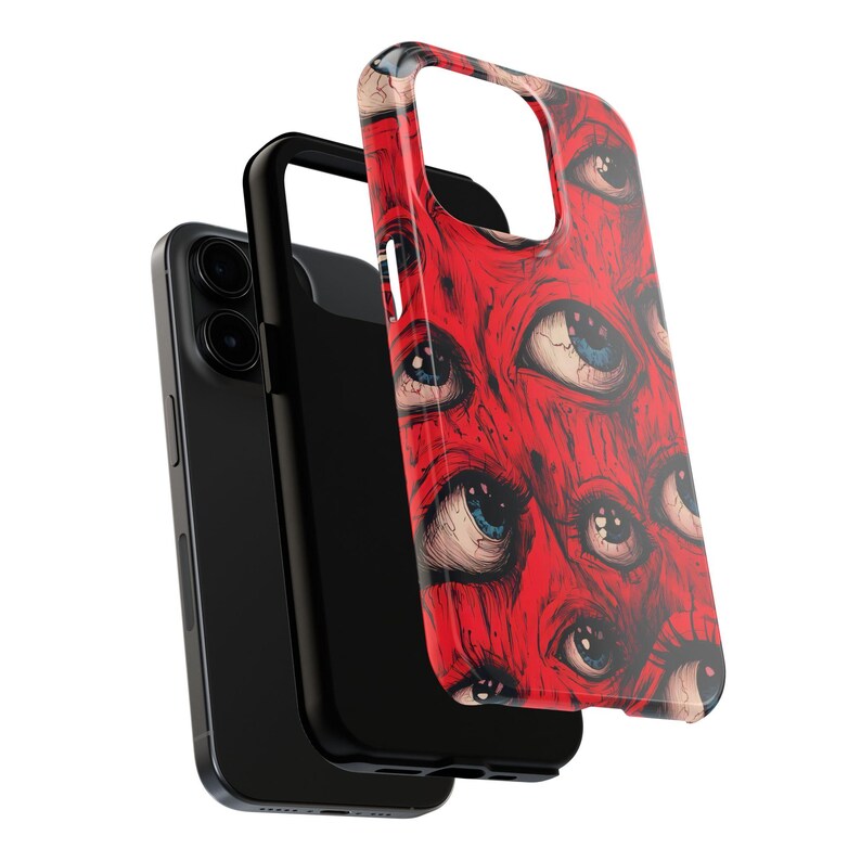 Dark Y2K Eyes Phone Case | Red Aesthetic Cover | Glossy Art | Scary ...