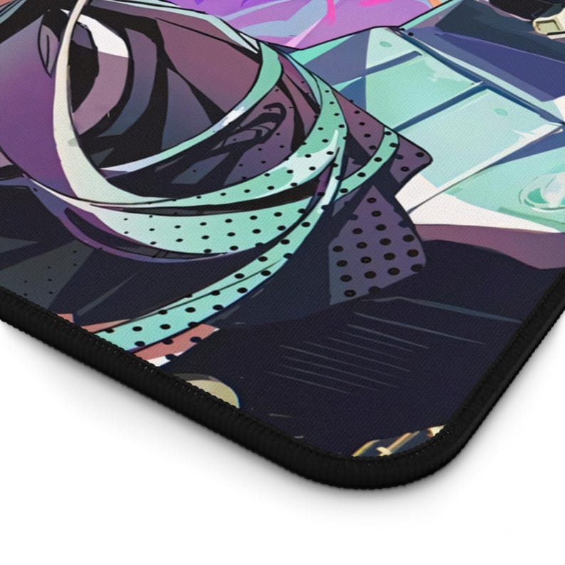 Cute Anime Girl Desk Mat | Bubble Gum Waifu Mouse Pad | Neoprene Office ...