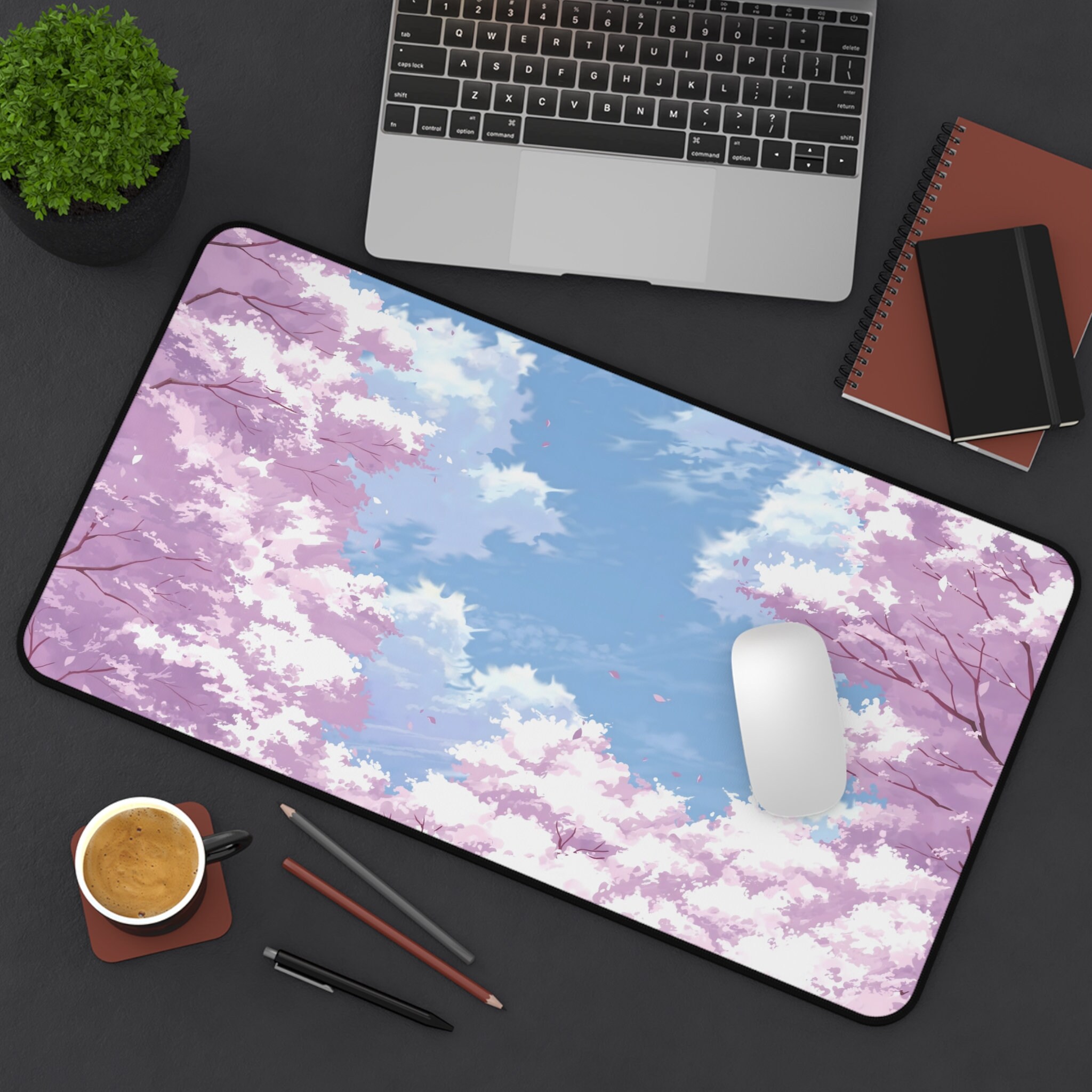 Cherry Blossom Desk Mat | 3 Desk Sized Gaming Mouse Pad | Trendy ...