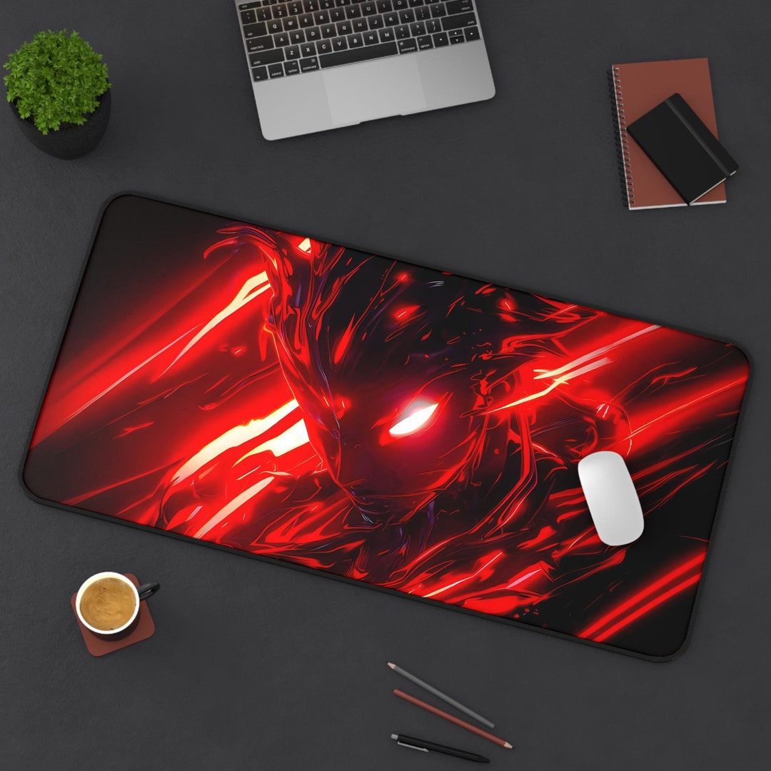Red Anime Phonk Mousepad | Bold Background Design | Desk Decor | Gaming ...