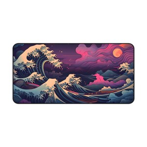 Japan Wave Girl Mousepad | Unique Desk Decor | Smooth Durable Surface ...