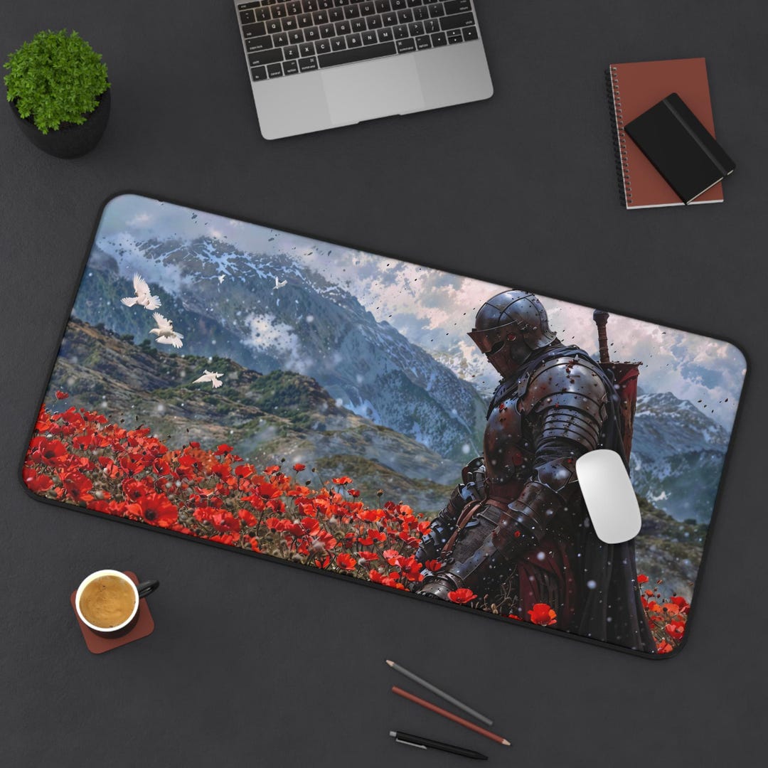 Sad Knight Scenery Mousepad | Medieval Aesthetic Desk Mat | Lonely ...
