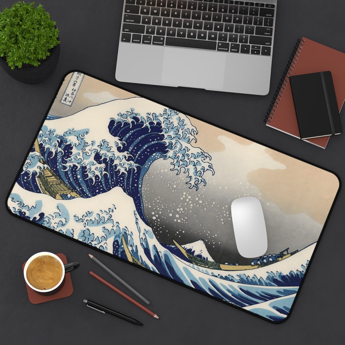 The Great Wave off Kanagawa Desk Mat the Great Wave off - Etsy