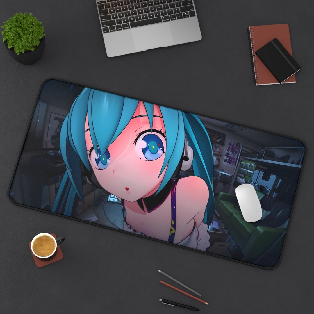 Waifu Deskmat Ahegao | Anime Mousepad Aesthetic | Manga Girls Black ...