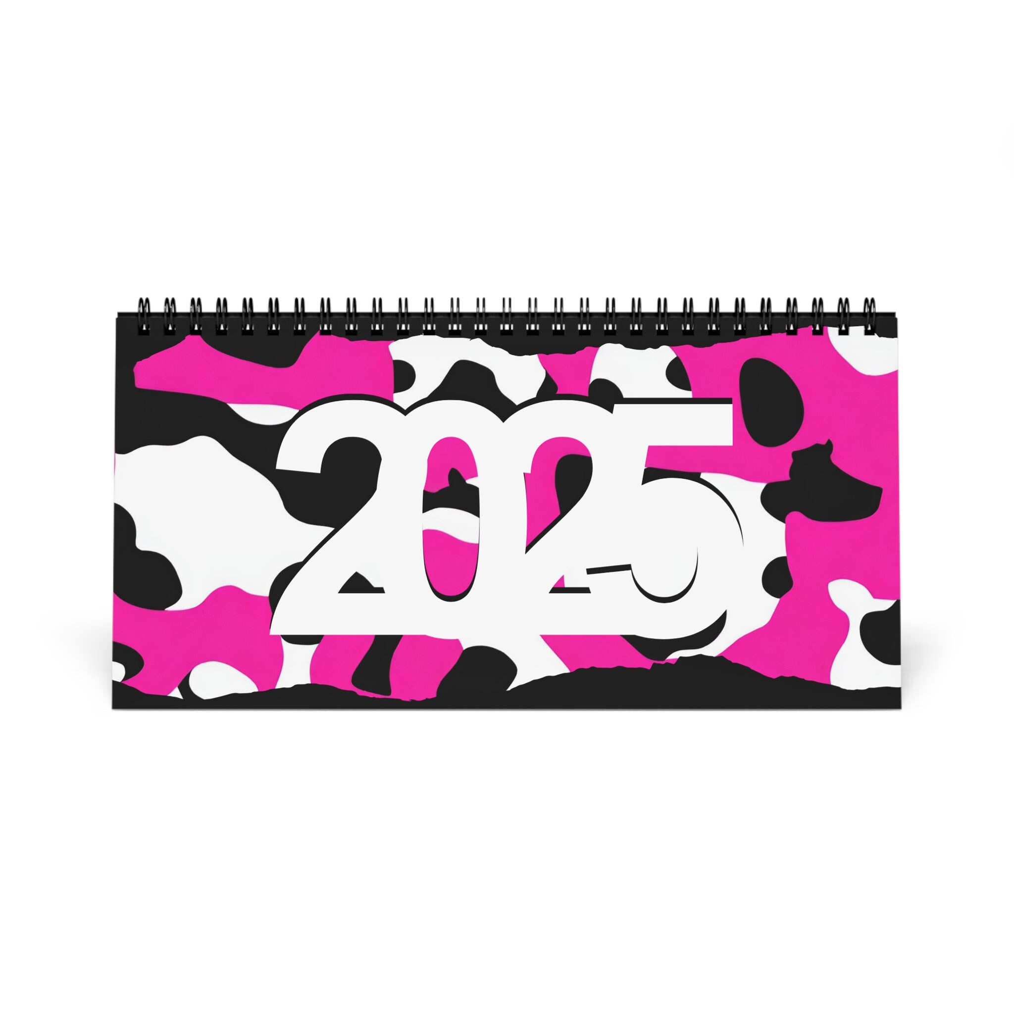 Pink Cow Print Mini Desktop Calendar - Etsy